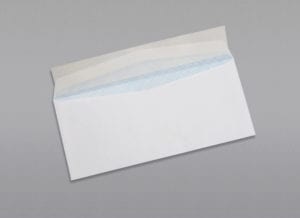 Custom #10 Window Security Tinted Envelopes (Blue) with Peel & Stick